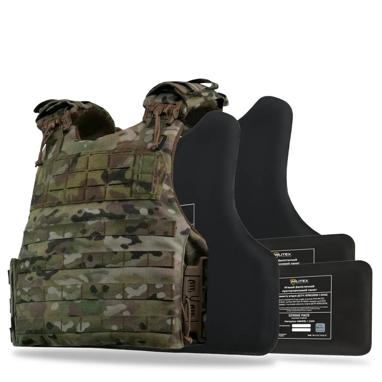 Бронежилет Militex Modular X-1 з балістичним захистом 1 класу Multicam ...